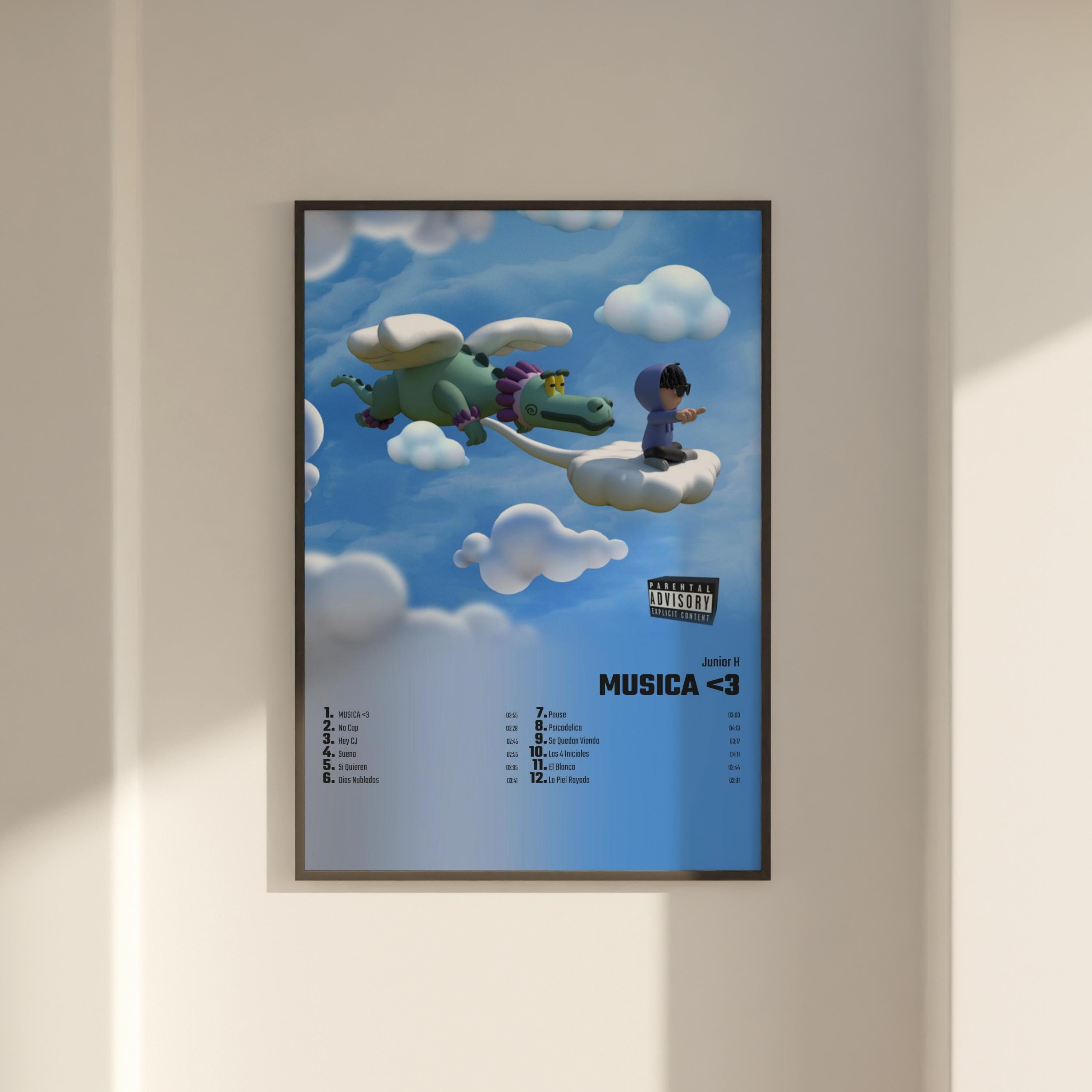 Junior H Musica 3 Album Cover Poster, Wall Art, Junior H, Musica 3 - Etsy