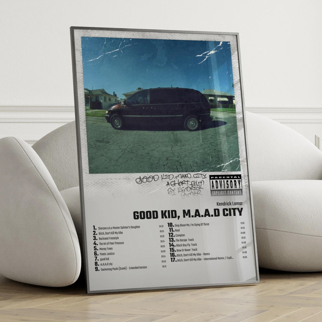 Kendrick Lamar Good Kid M.a.a.d City Album Cover Poster, Wall Art, Kendrick Lamar, Good Kid Maad ...