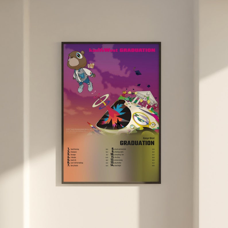 Kanye West Graduation Album Cover Poster Wall Art, Kanye West ...