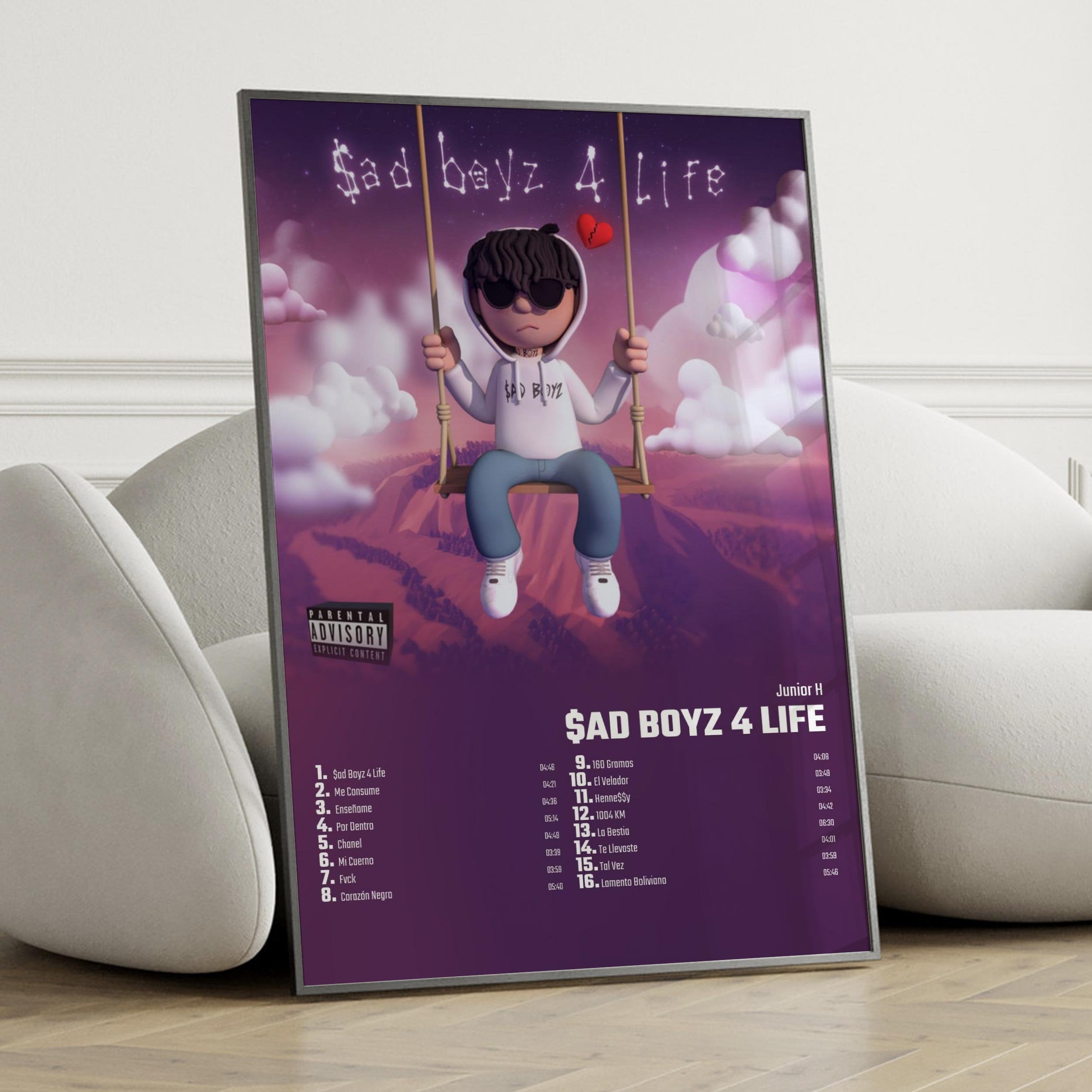 Junior H Sad Boyz 4 Life Album Cover Poster Wall Art, Junior H, Ad Boyz 4 Life - Etsy