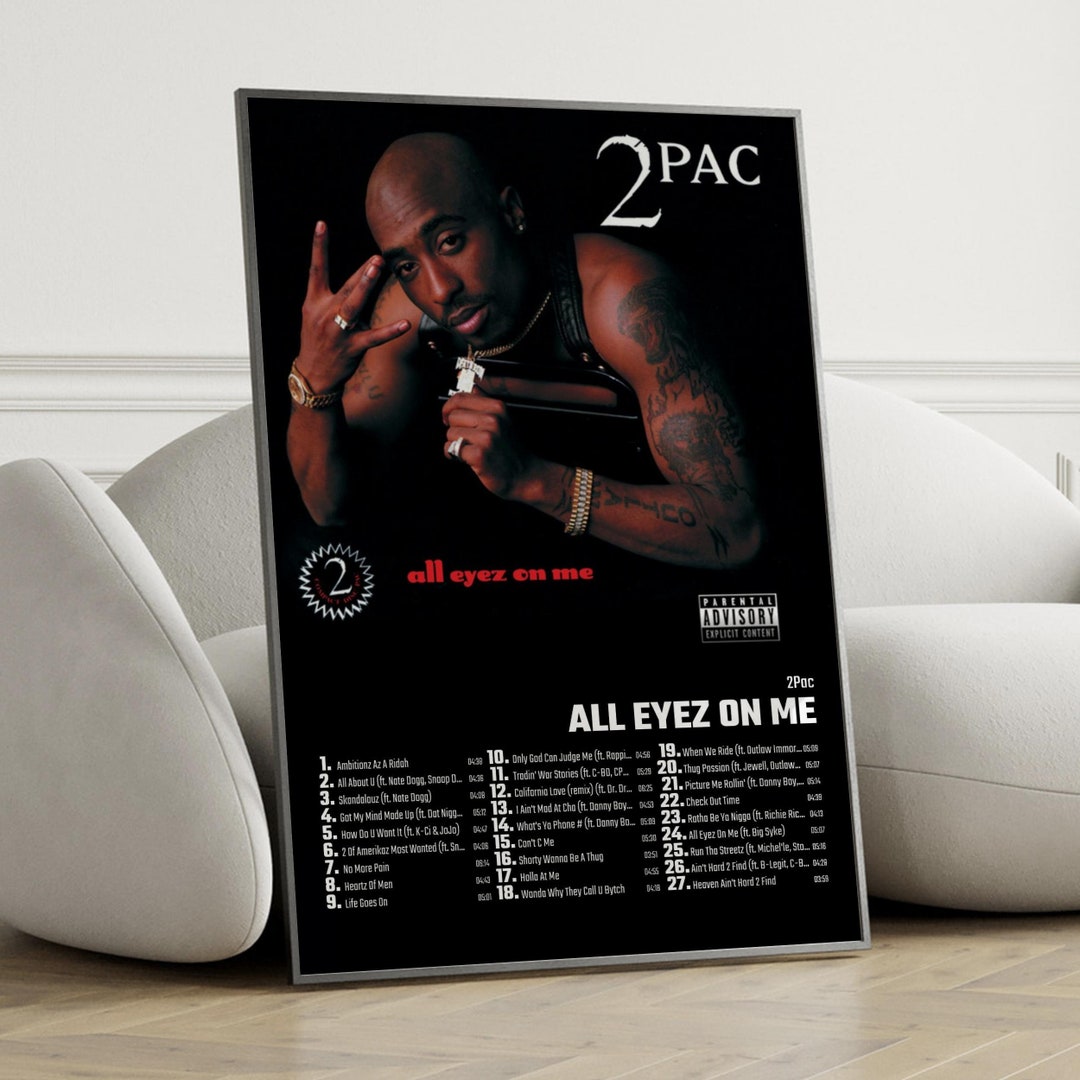 2pac All Eyez on Me Album Cover Poster Wall Art, 2pac, All Eyez on Me ...