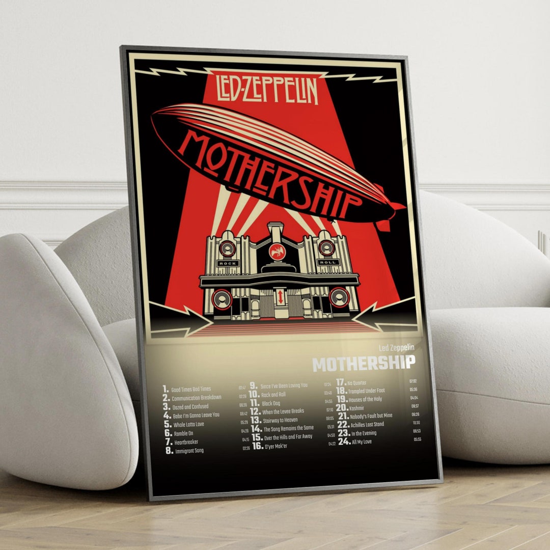 Led Zeppelin Mothership Remastered Album Cover Poster, Wall Art, Led ...