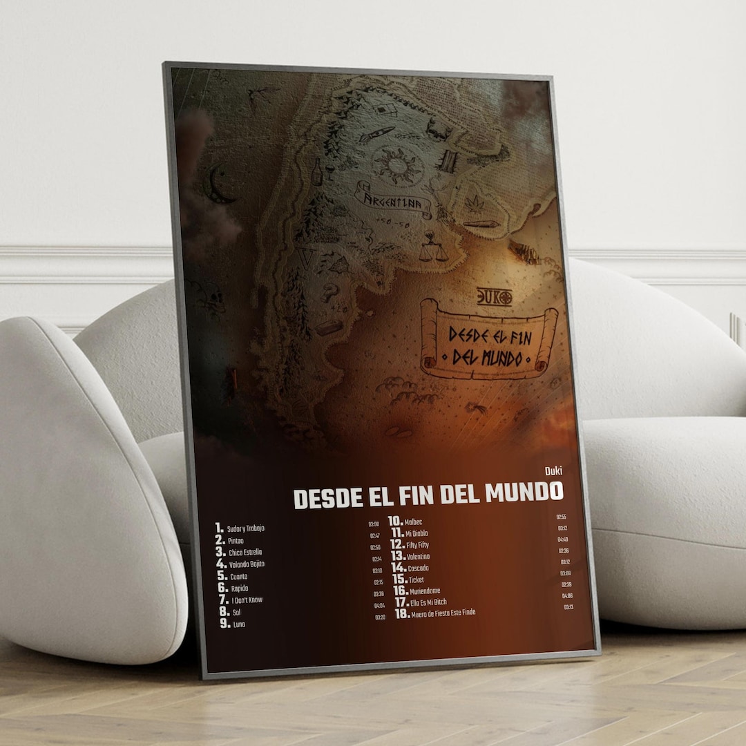 Duki Desde El Fin Del Mundo Album Cover Poster Wall Art, Duki, Desde El ...