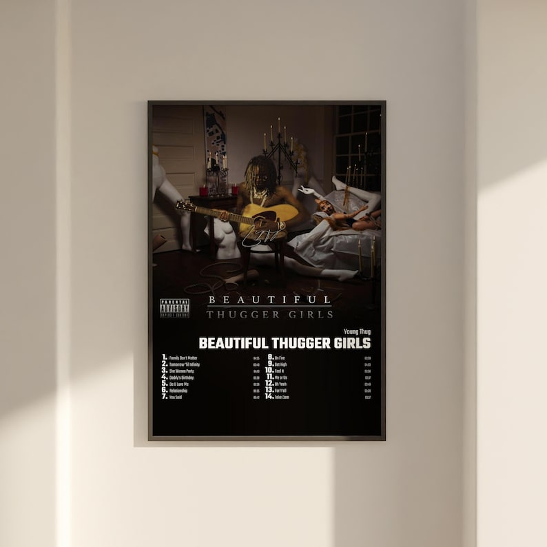 Young Thug Beautiful Thugger Girls Album Cover Poster Wall Art, Young ...
