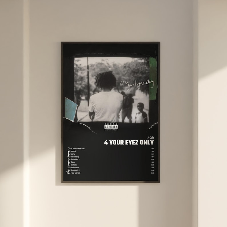 J Cole 4 Your Eyez Only Album Cover Poster, Wall Art, J Cole, 4 Your ...