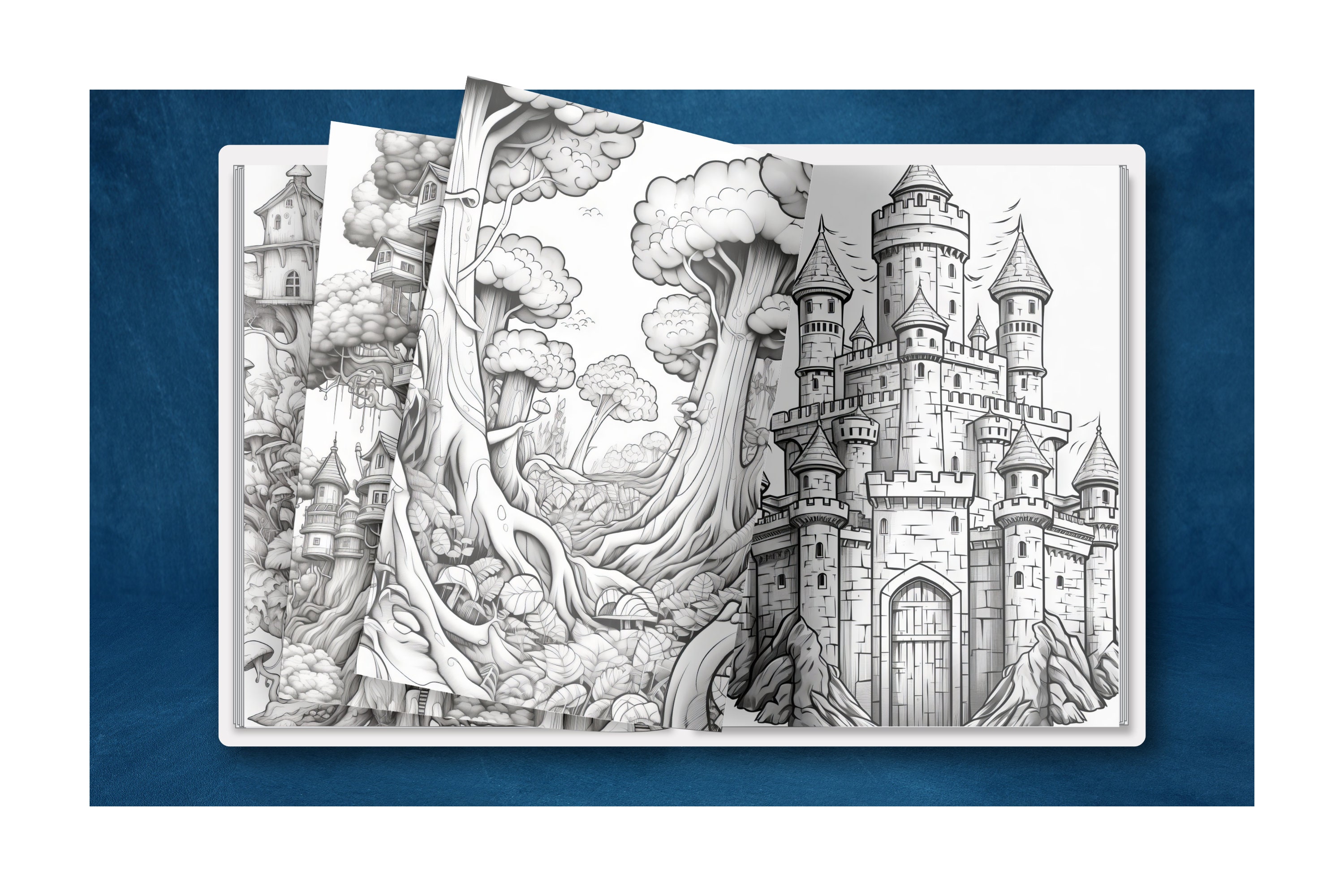 Printable Fantasy Forests Coloring Pages - Etsy