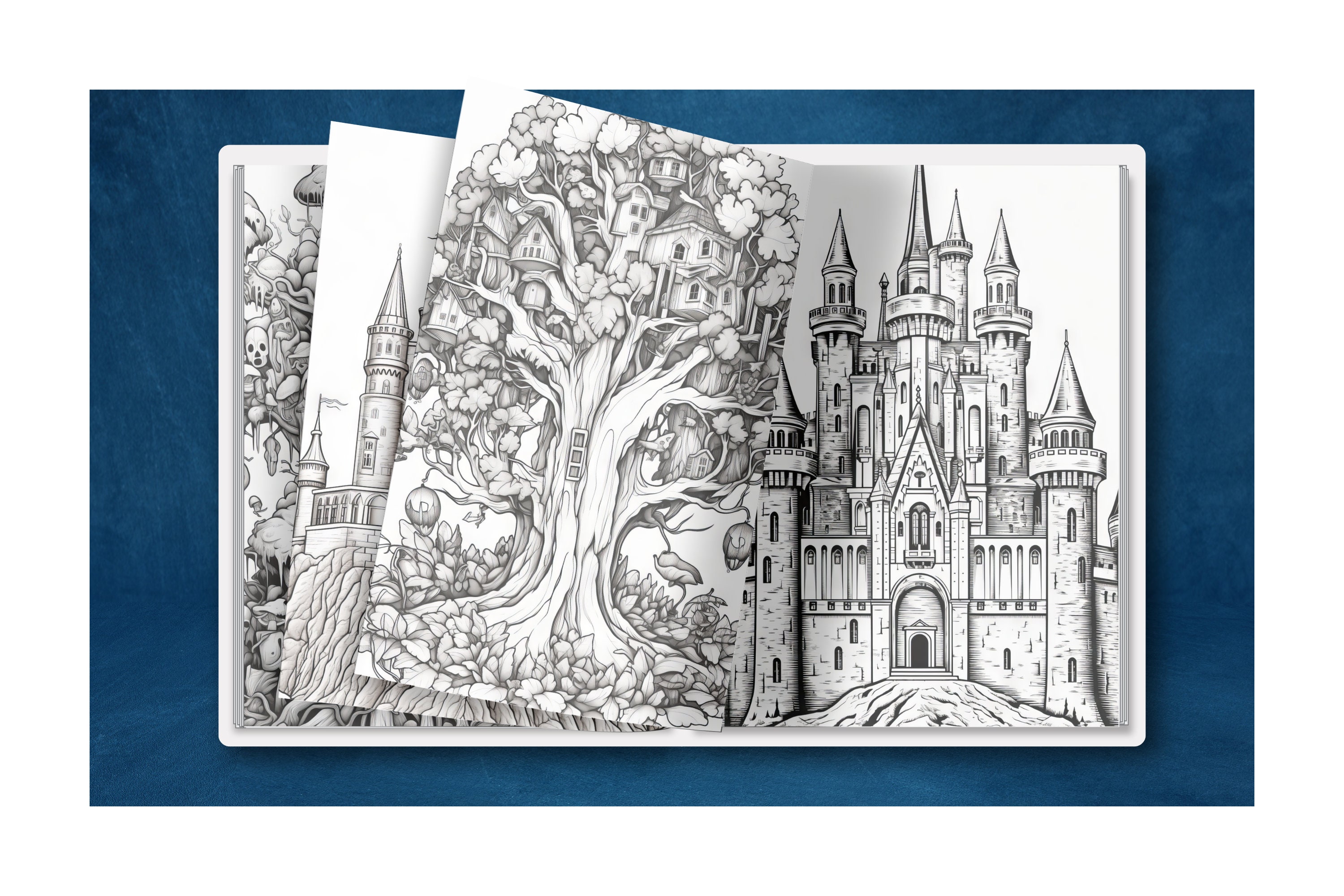 Printable Fantasy Forests Coloring Pages - Etsy