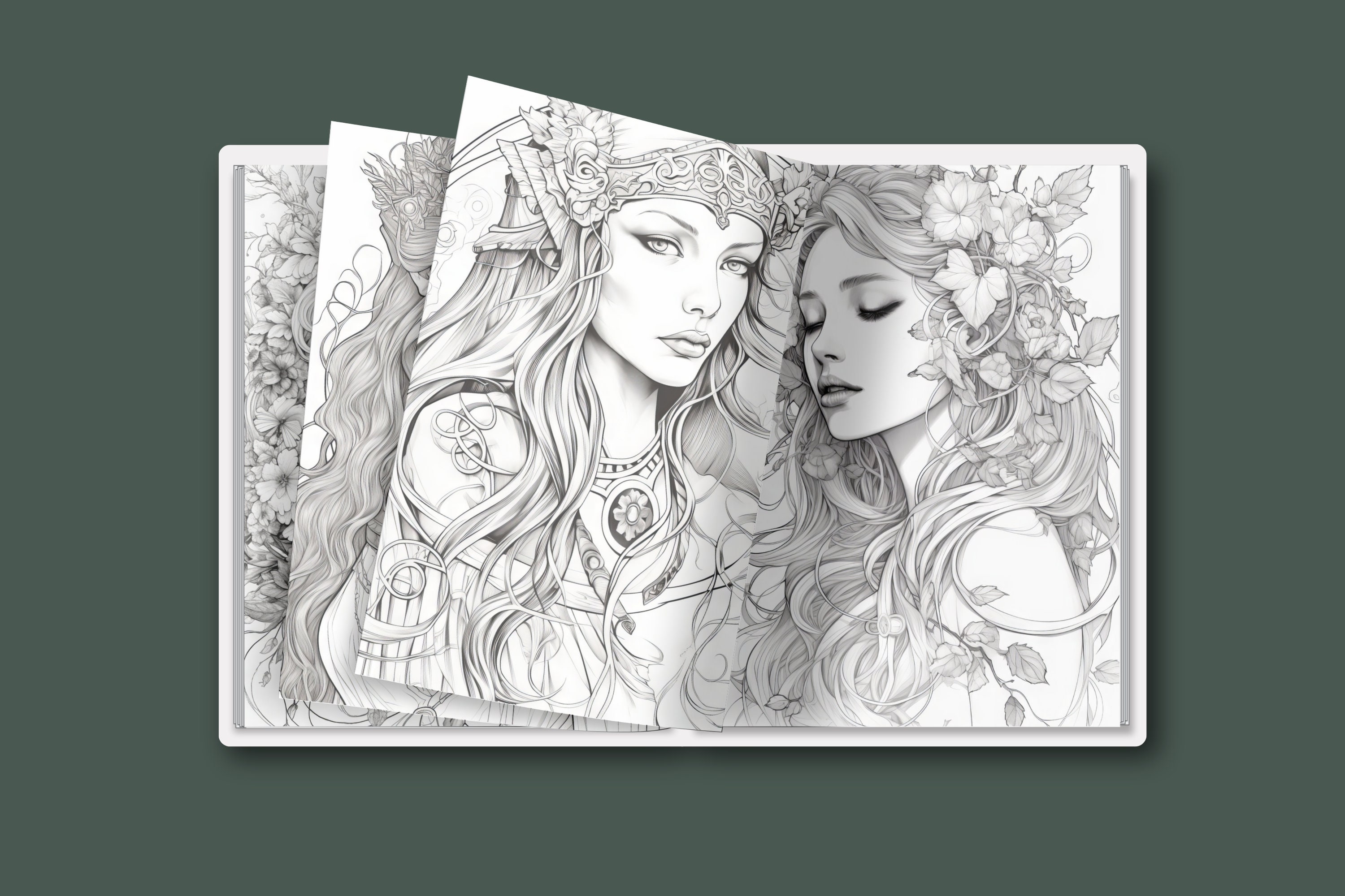 Printable Fantasy Fairies Coloring Pages for Adults - Etsy