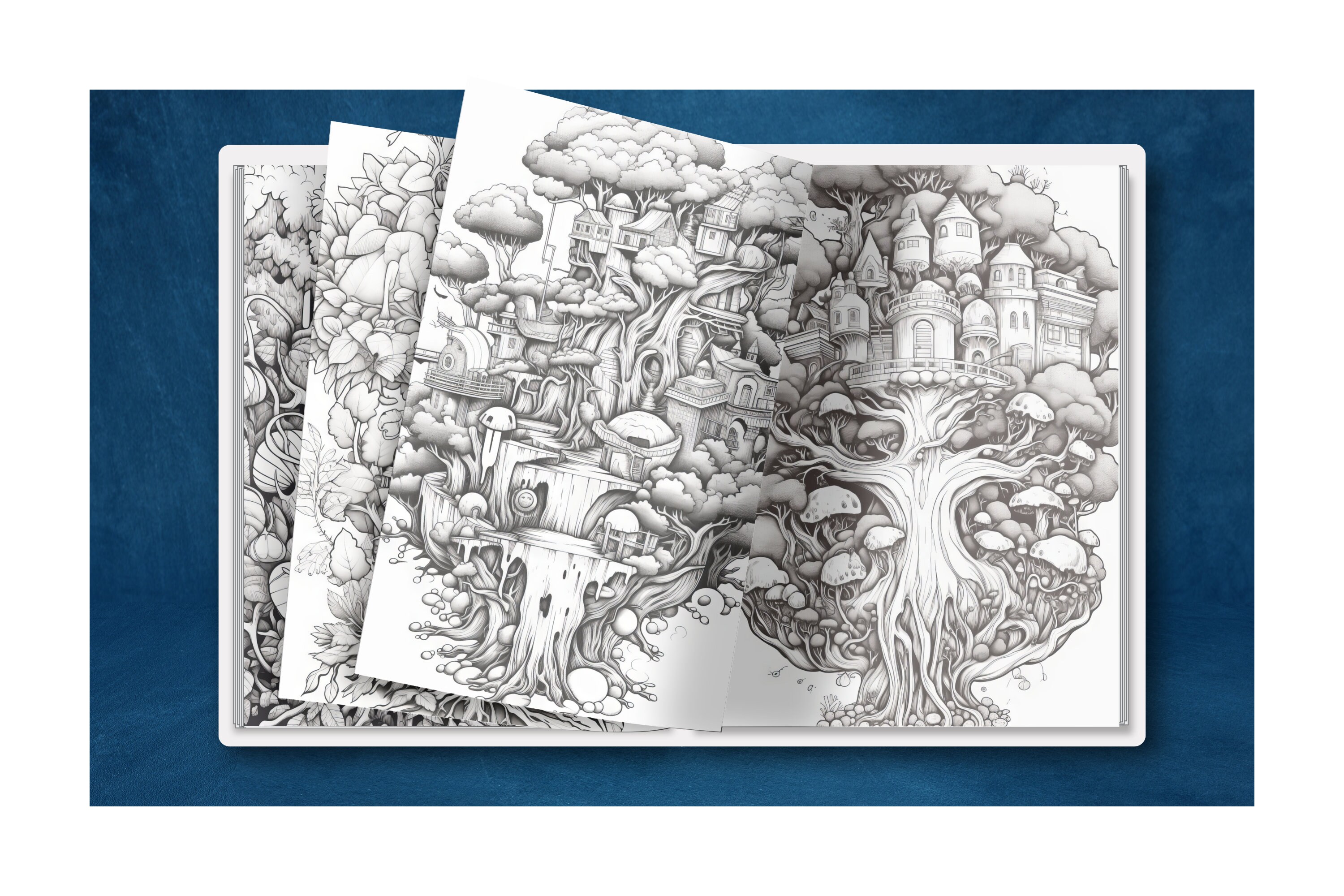 Printable Fantasy Forests Coloring Pages - Etsy