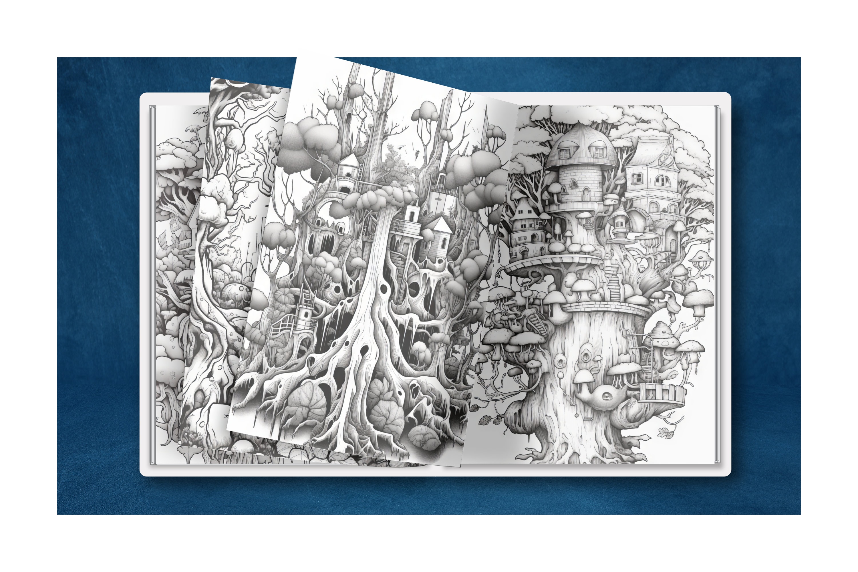 Printable Fantasy Forests Coloring Pages - Etsy