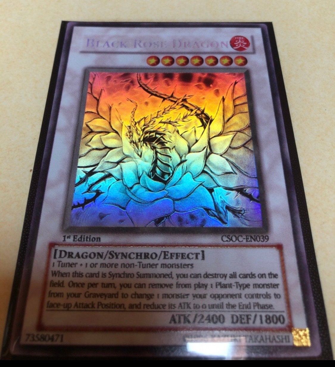 Black Rose Dragon First Edition CSOC-EN032 Handmade Rara Ghost Holo New ...