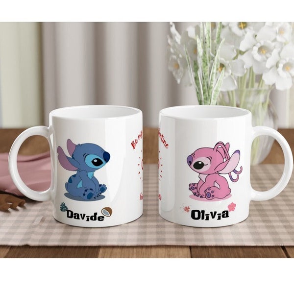 Stitch and Angel Mug - Etsy