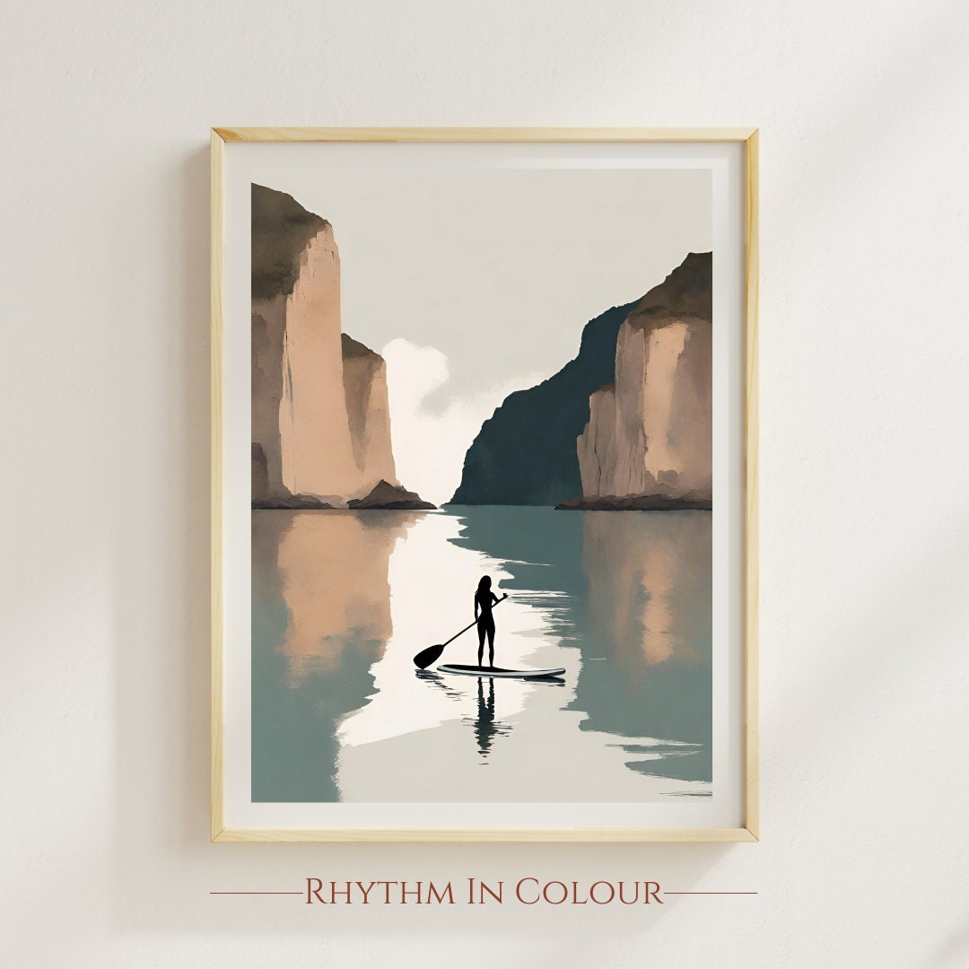 Stand up Paddle Print Paddle Boarding Poster SUP Poster Into the Water ...