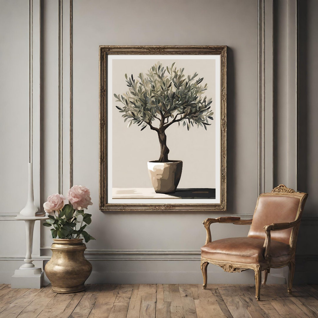 Olive Tree Painting Vintage Olive Plant Painting France Paintings Olive ...