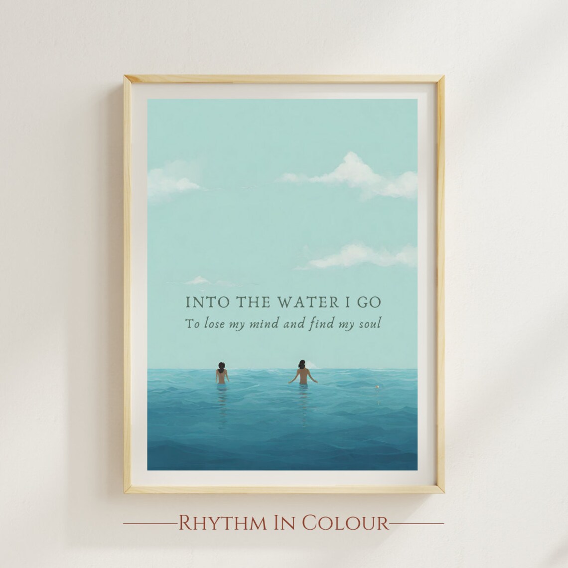 Wild Swimming Art Print: Ocean Swimmers, Neutral Boho Decor - Etsy