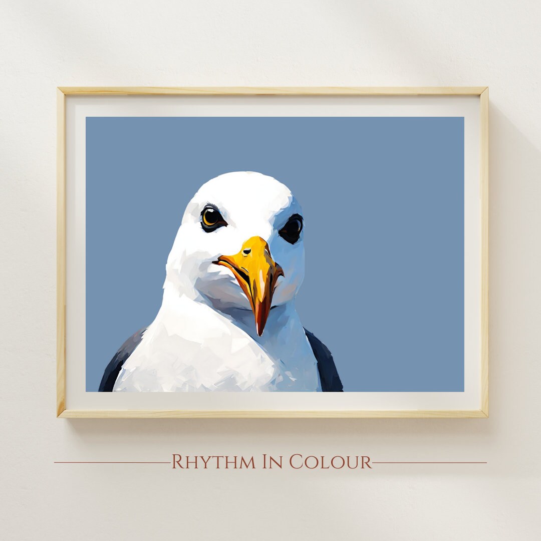Seagull Print Sea Life Illustration Ocean Seaside Art Gallery Wall ...