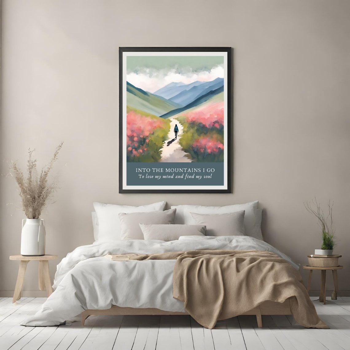 Hiking Print Mountains Poster Walking Print Travel Poster Nature Art ...