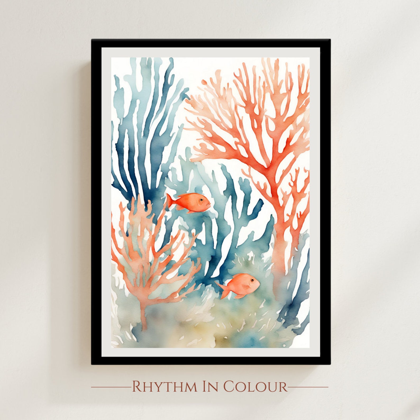 Coral Print Coral Reef Poster Watercolor Print Bathroom Wall Art Under ...