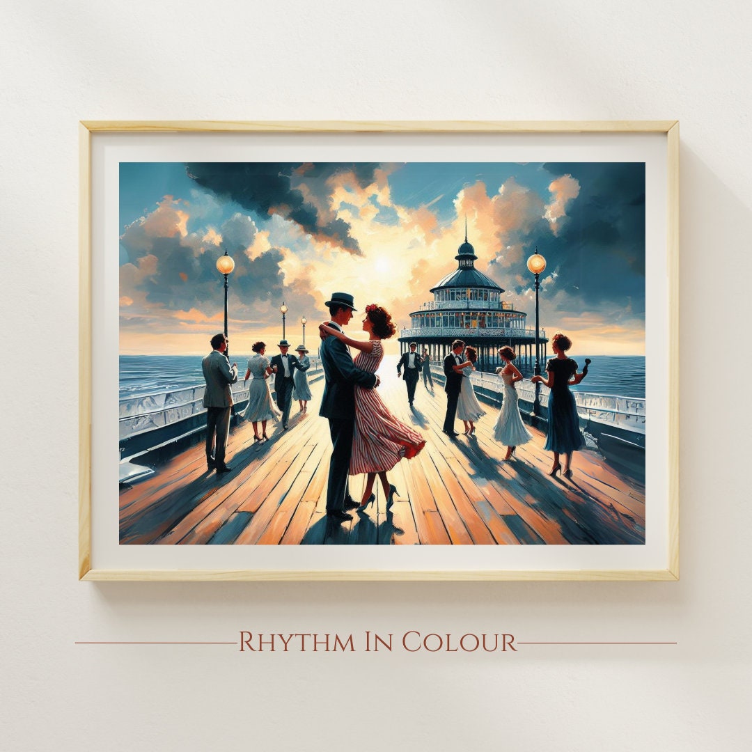 Vintage Print Nostalgic Poster Romantic Print Romantic Couple Painting ...