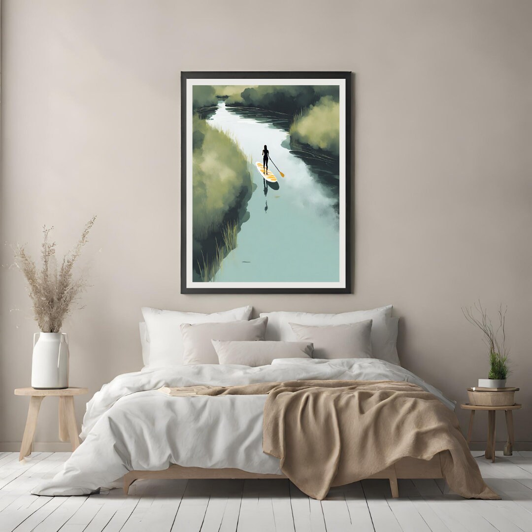 Stand up Paddle Board Print Paddle Boarding Poster SUP Poster Into the ...