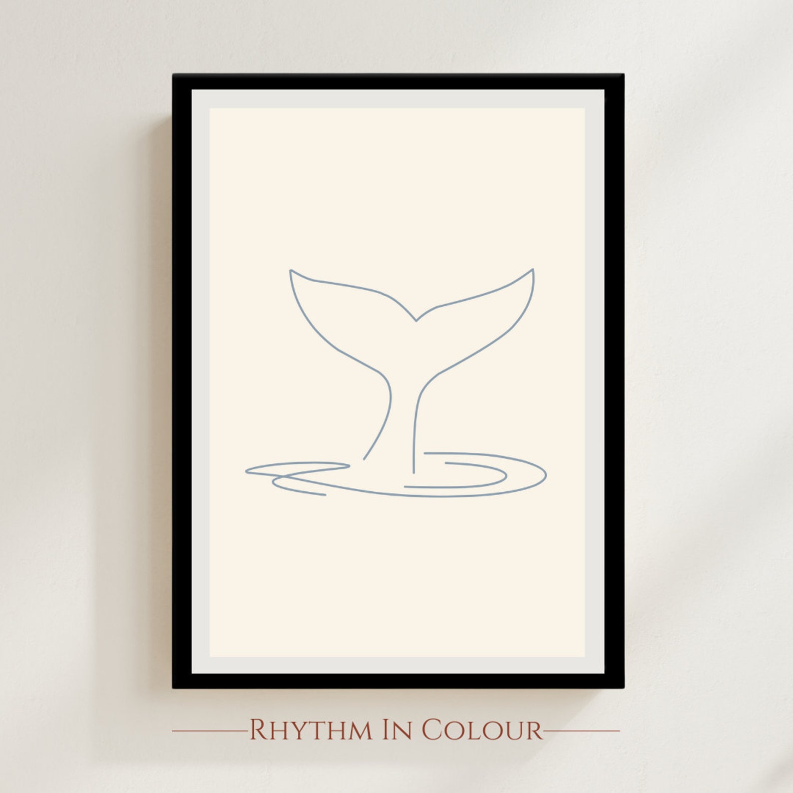 Coastal Print Whale Line Art Ocean Wall Art Prints Whale Fin Print ...