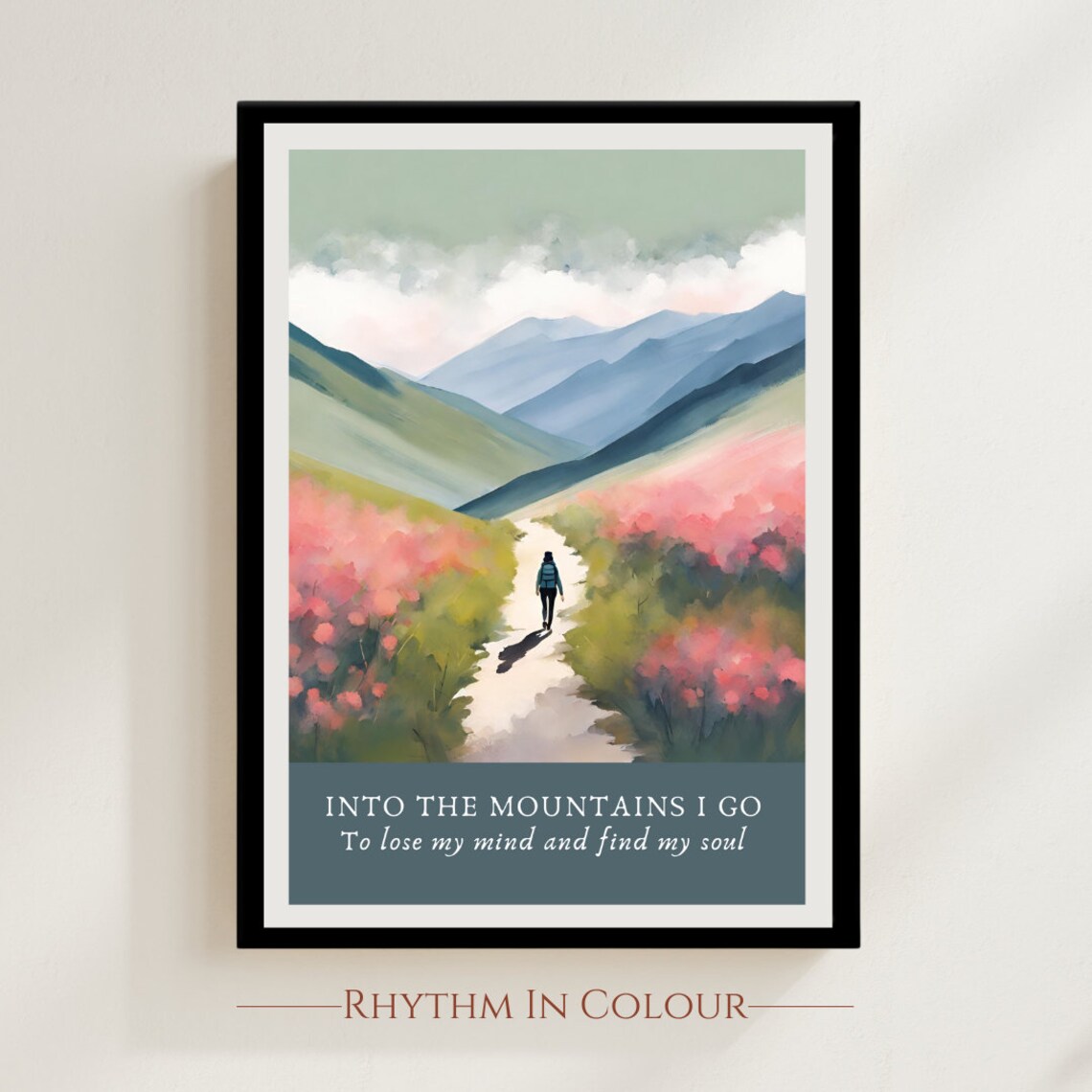Hiking Print Mountains Poster Walking Print Travel Poster Nature Art ...