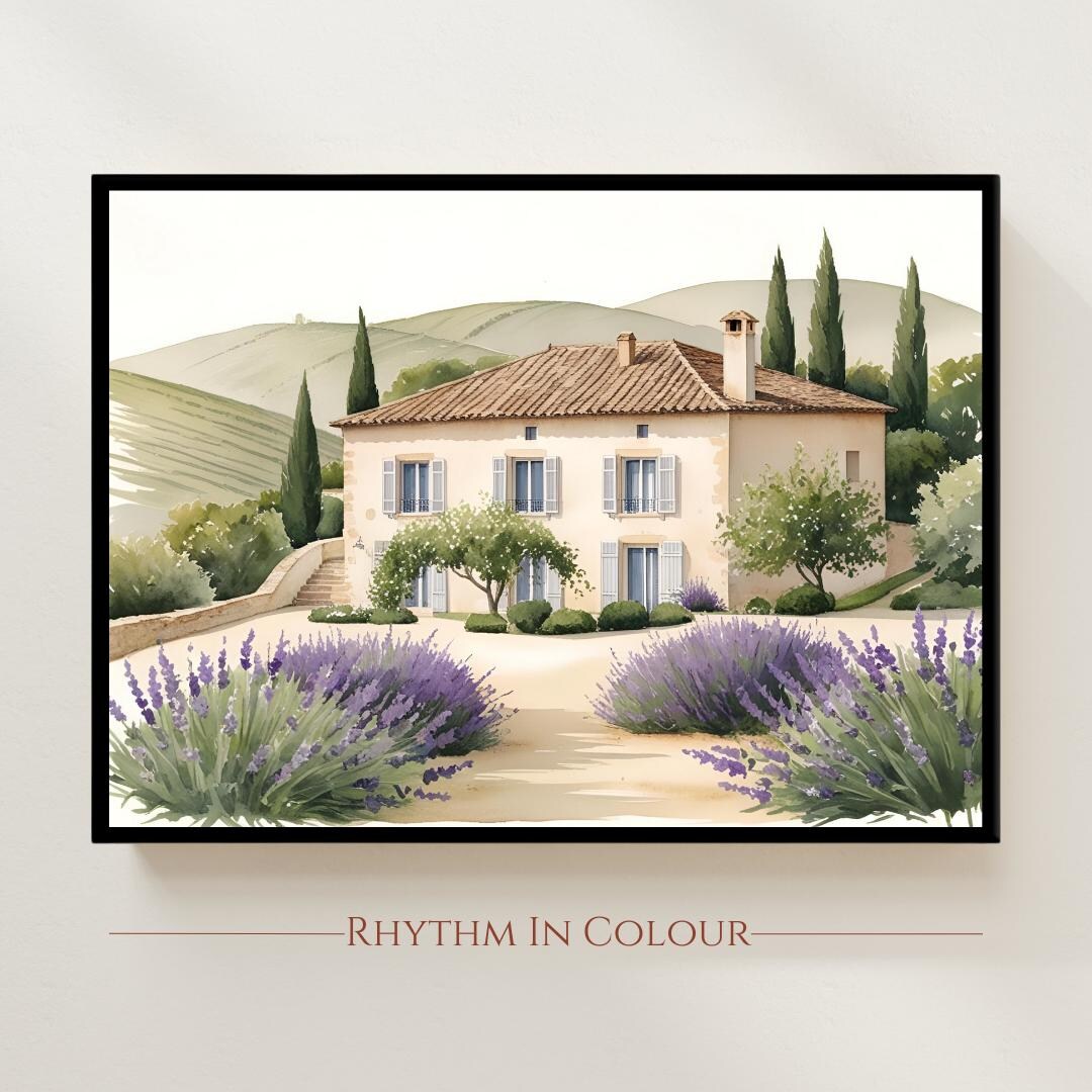 French Countryside Print South of France Poster French Villa Wall Art ...