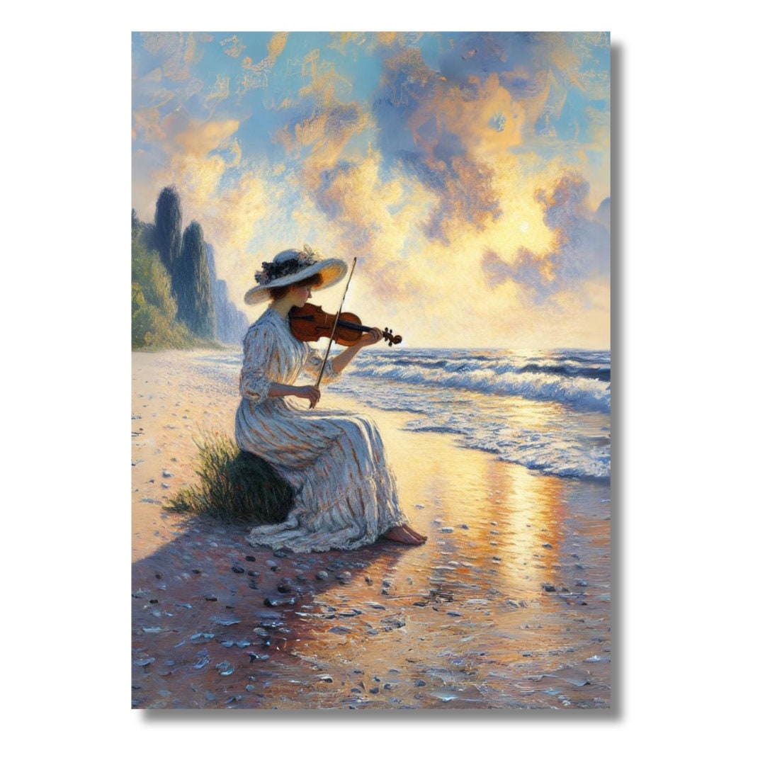 Claude Monet Poster Style Violin Print Vintage Music Poster ...