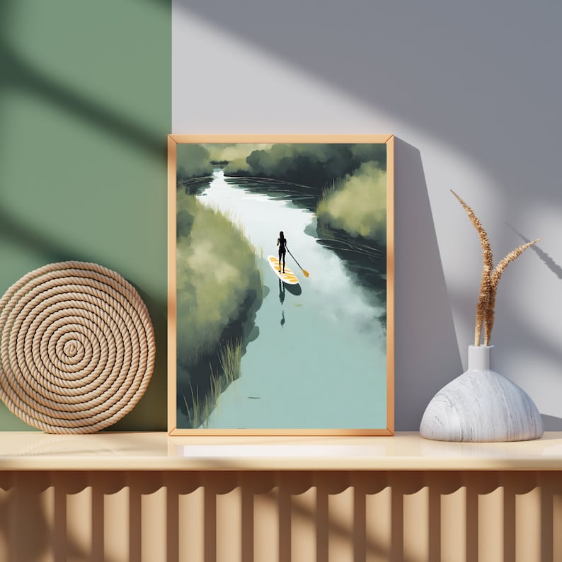 Stand up Paddle Board Print Paddle Boarding Poster SUP Poster Into the ...
