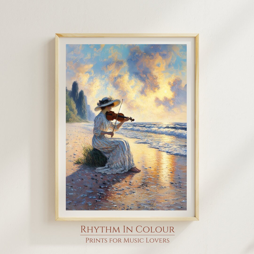 Claude Monet Poster Style Violin Print Vintage Music Poster ...