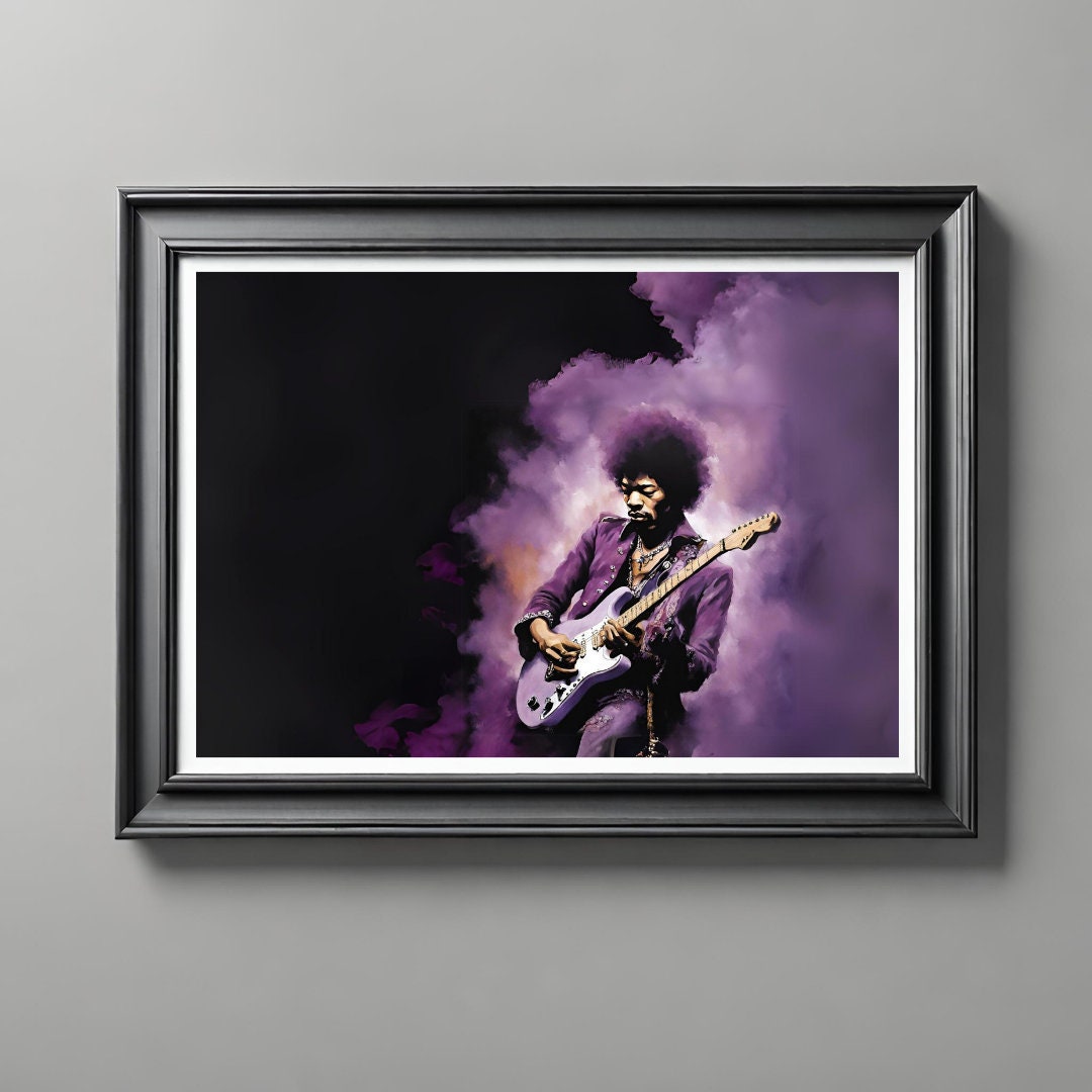 Retro Jimi Hendrix Purple Haze Print Hendrix Poster Purple Jimi Hendrix ...