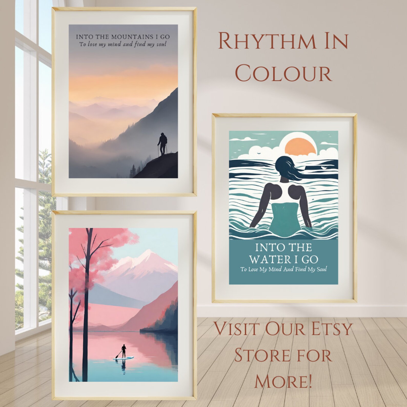 Stand up Paddle Print Paddle Boarding Poster SUP Poster Into the Water ...