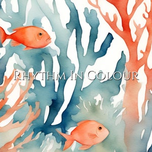 Coral Reef Watercolor Print: Tropical Fish Seaside Wall Art - Etsy