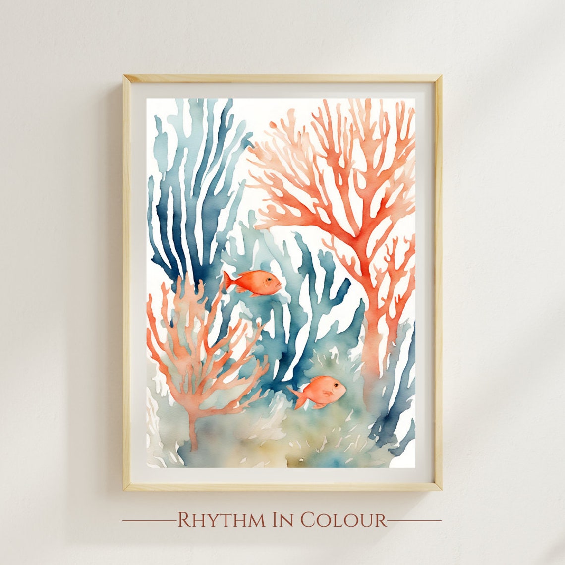 Coral Reef Watercolor Print: Tropical Fish Seaside Wall Art - Etsy