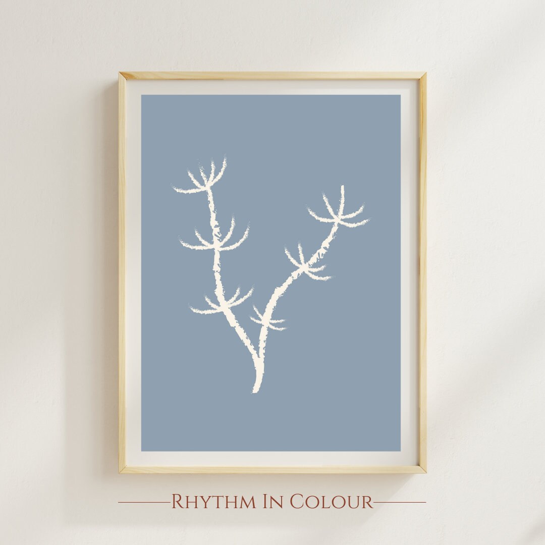 Seaweed Line Art Print: Coastal Beige Wall Decor - Etsy
