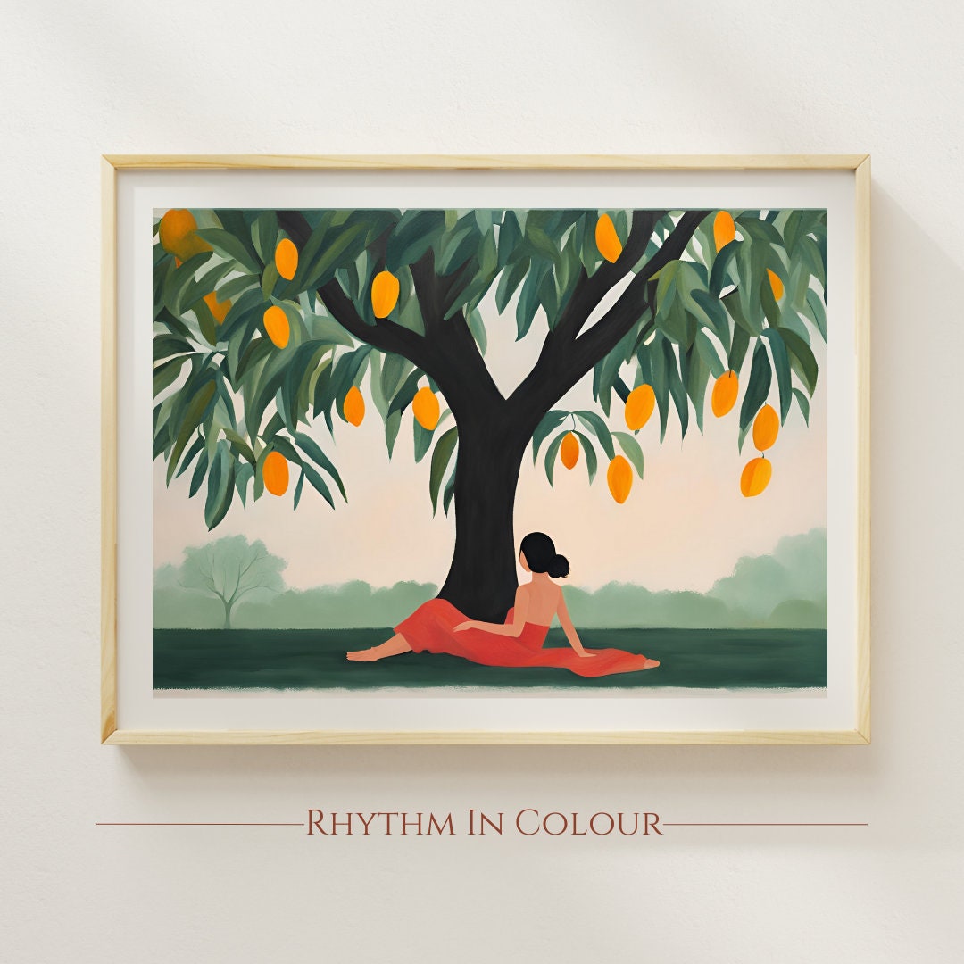 Minimalist Mango Tree Print: Serene Botanical Wall Art - Etsy