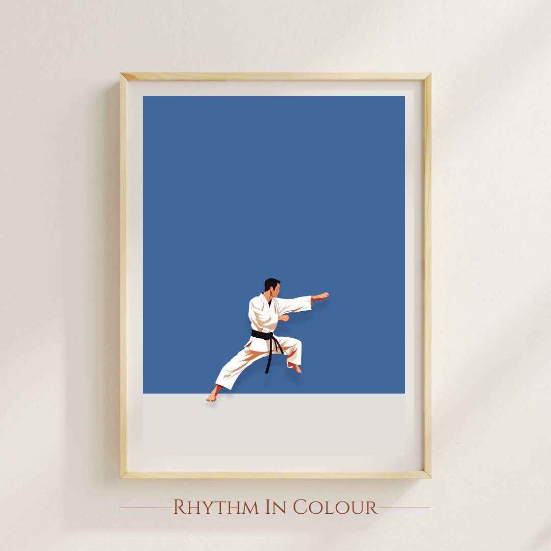 Karate Poster Sports Lovers Art Print Minimal Modern Wall Art Sport ...