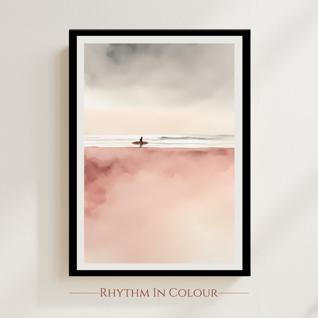 Surf Minimalist Poster Coastal Wall Decor Beach Art Sea Life Marine ...