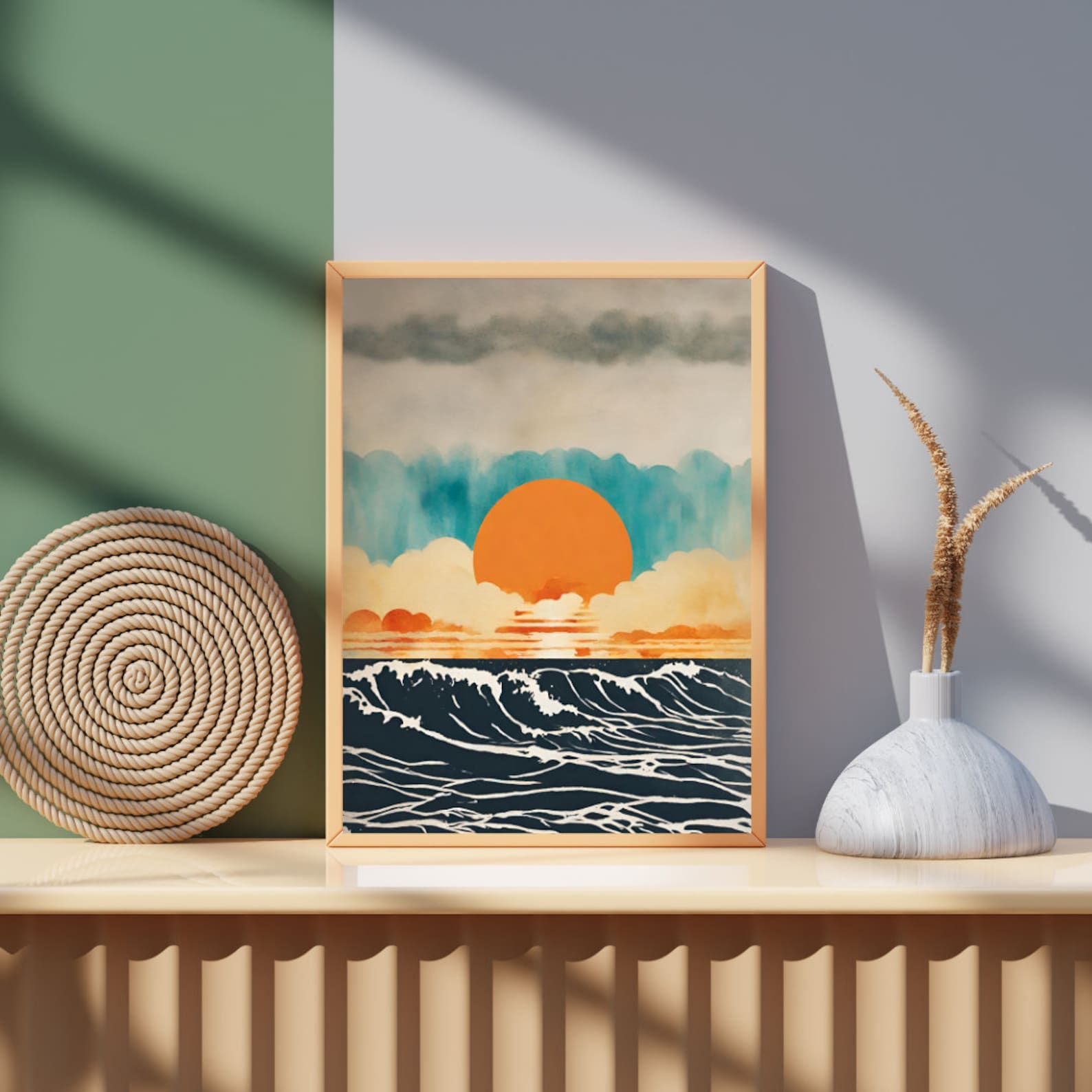 Ocean Waves Print Beach Poster Sunrise Ocean Beach Sunrise Print Ocean ...