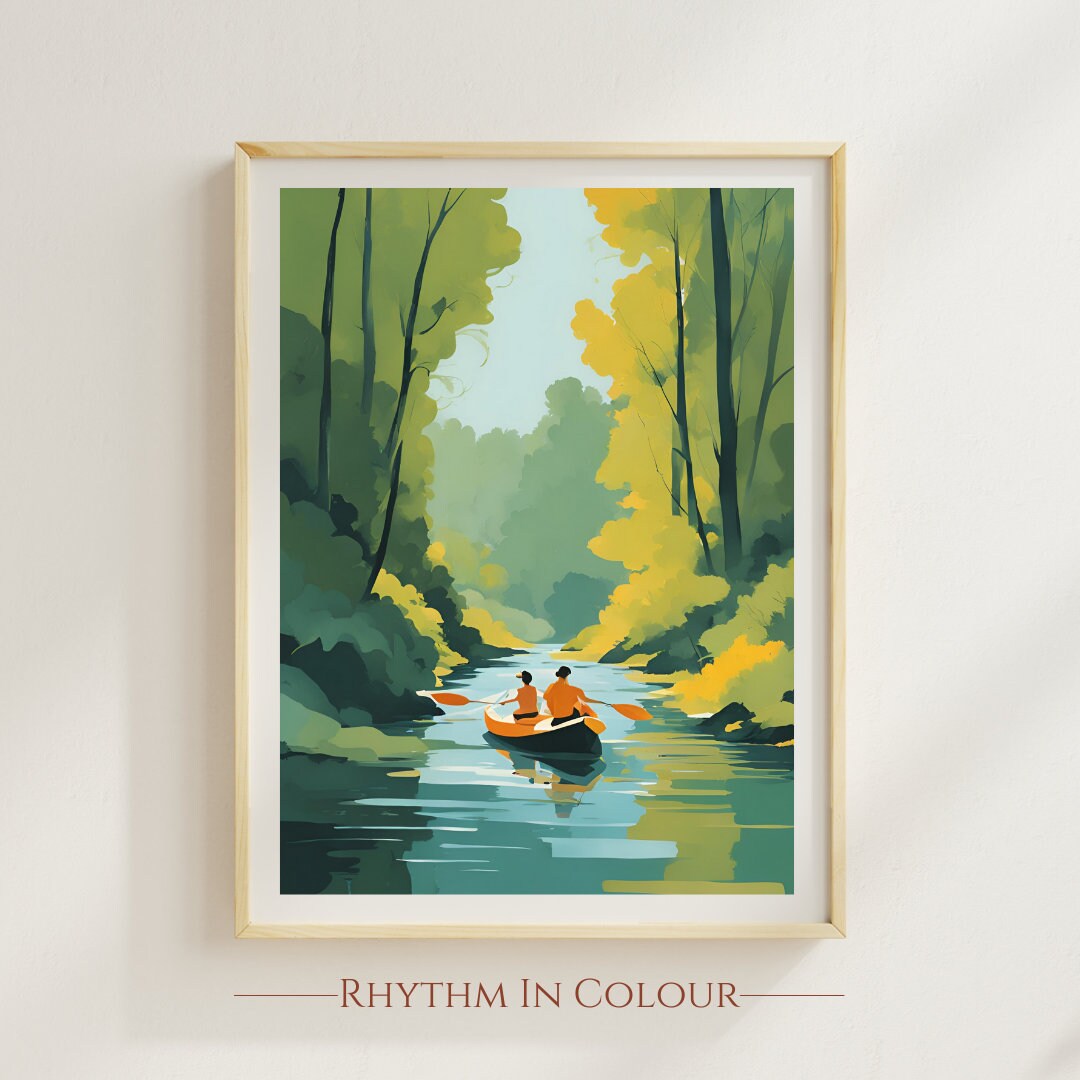 Kayak Print Summer Kayaking Poster Gift for Kayaker English Summer ...