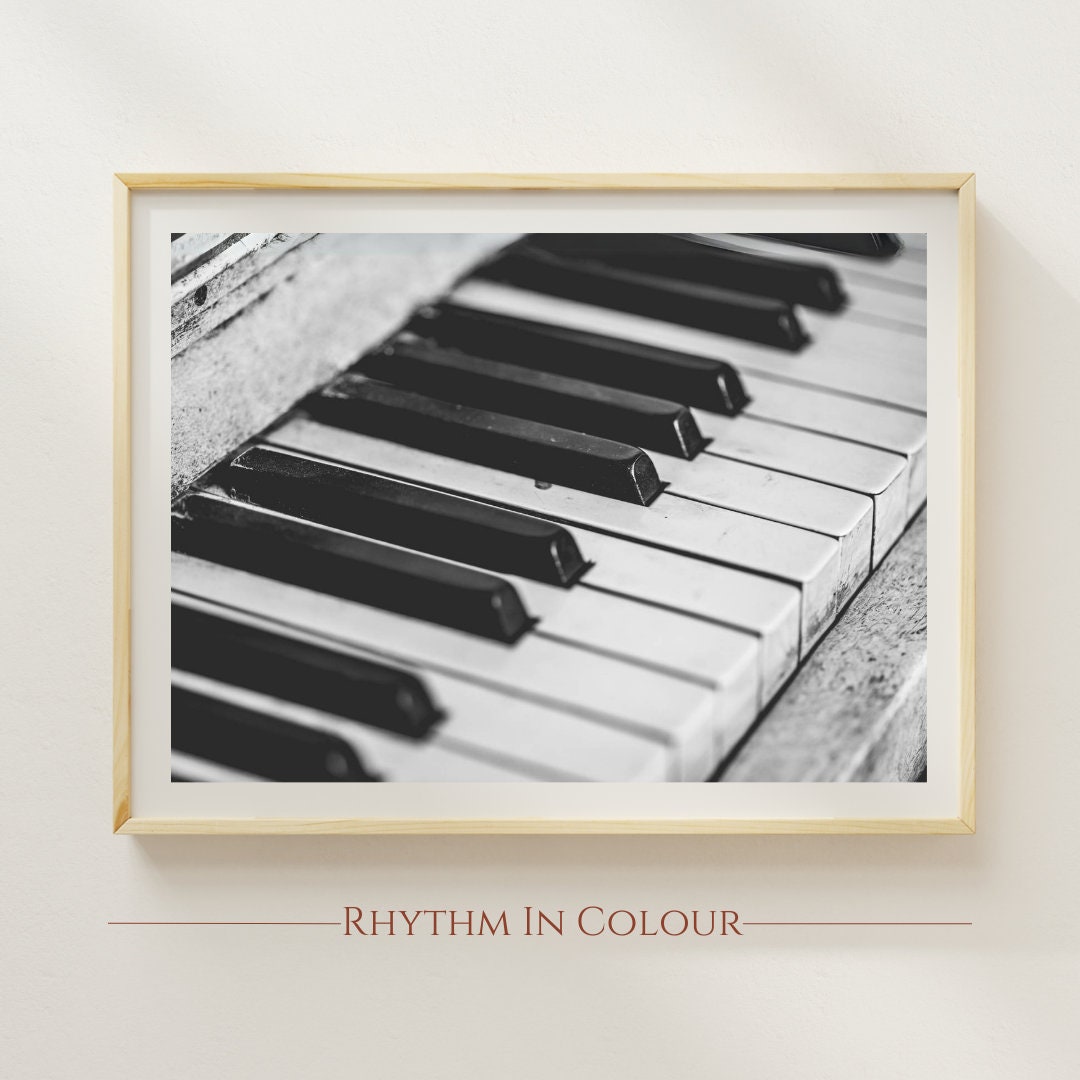 Vintage Piano Keys Print: Black and White Music Room Poster - Etsy