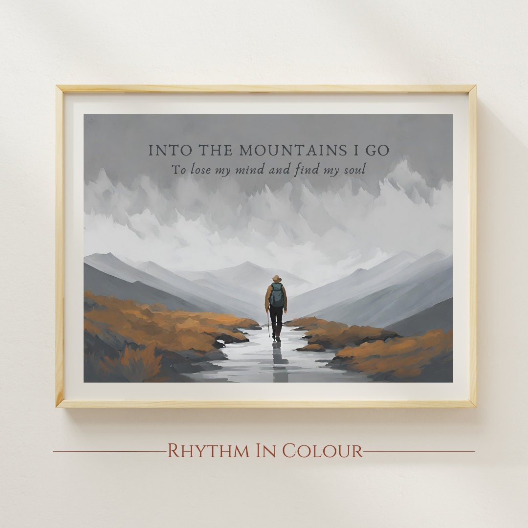 Hiking Print Walking Poster Nature Print Travel Poster Hiking Art Print ...