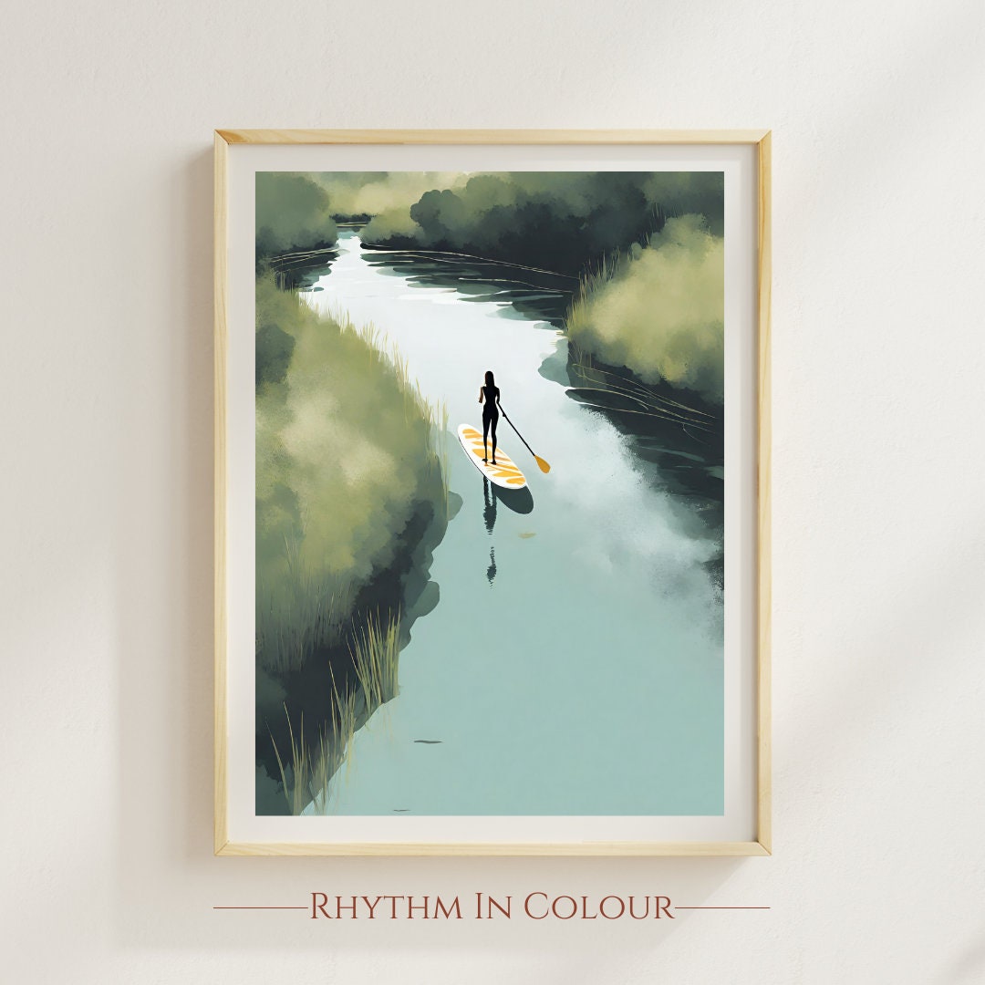 Stand up Paddle Board Print Paddle Boarding Poster SUP Poster Into the ...