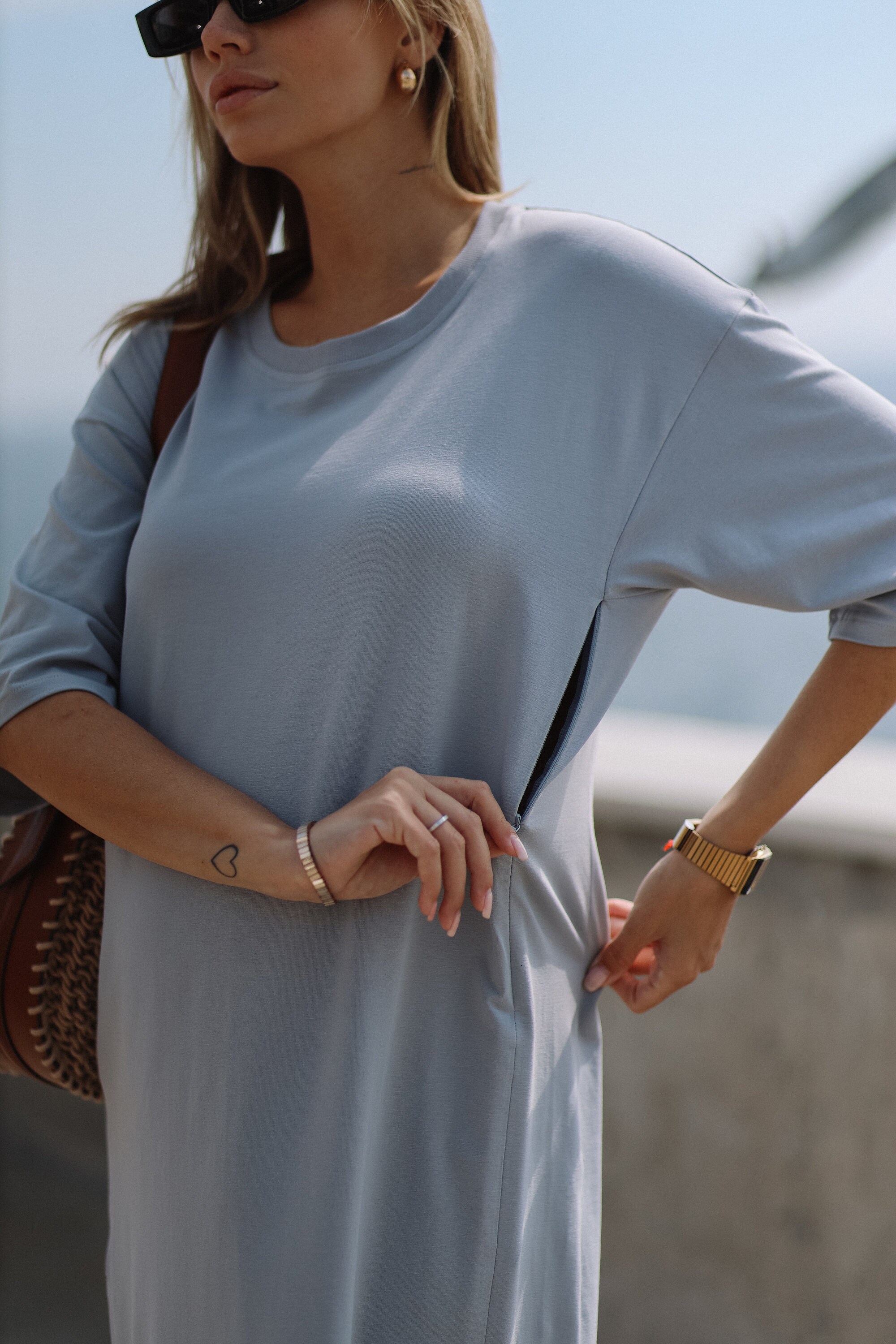 Breastfeeding New Mom Clothes, Nursing Cotton Dress, Mama Apparel ...