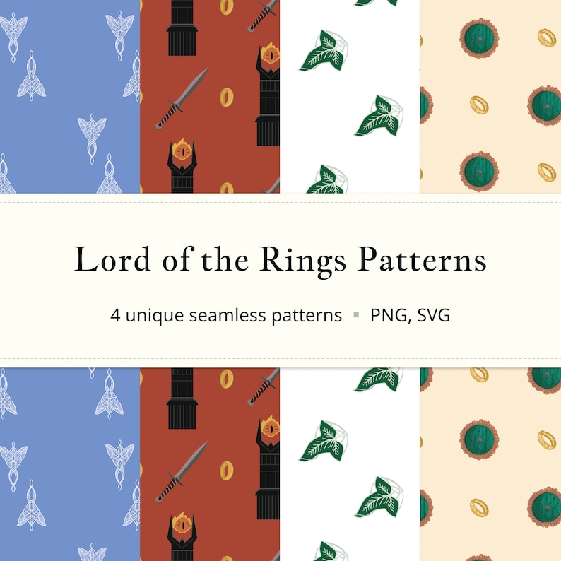 Lord of the Rings Themed Seamless Patterns - Etsy