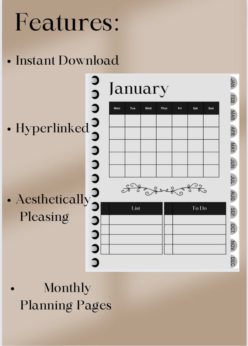 2024 Digital Planner, Clean Girl Aesthetic, Ipad, Goodnotes, Monthly ...