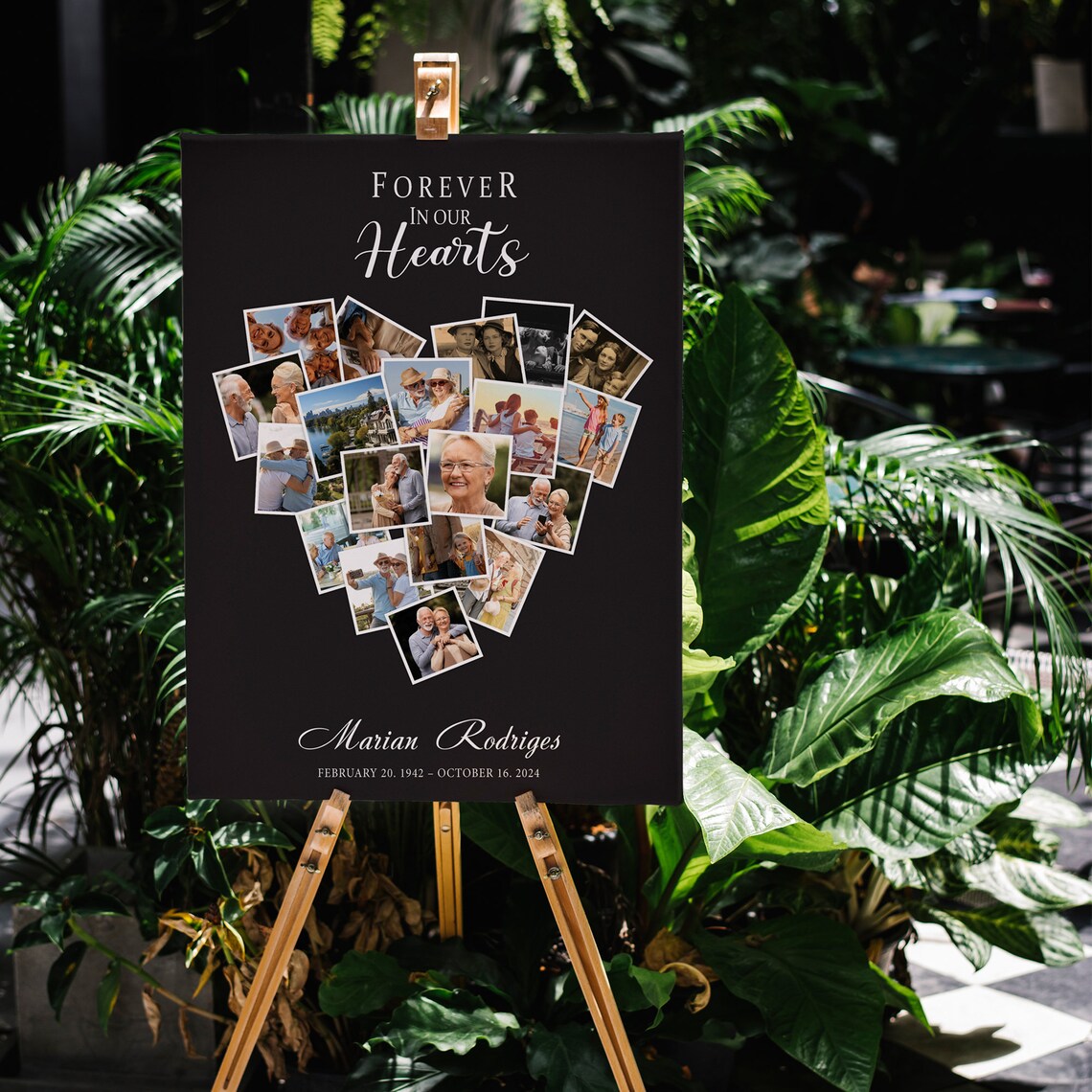 Celebration of Life Heart Sign, Funeral Welcome Sign Heart Photo ...