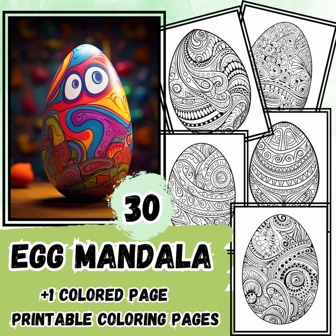 Egg Mandala Coloring Pages | 30 Printable Intricate Designs | Easter ...