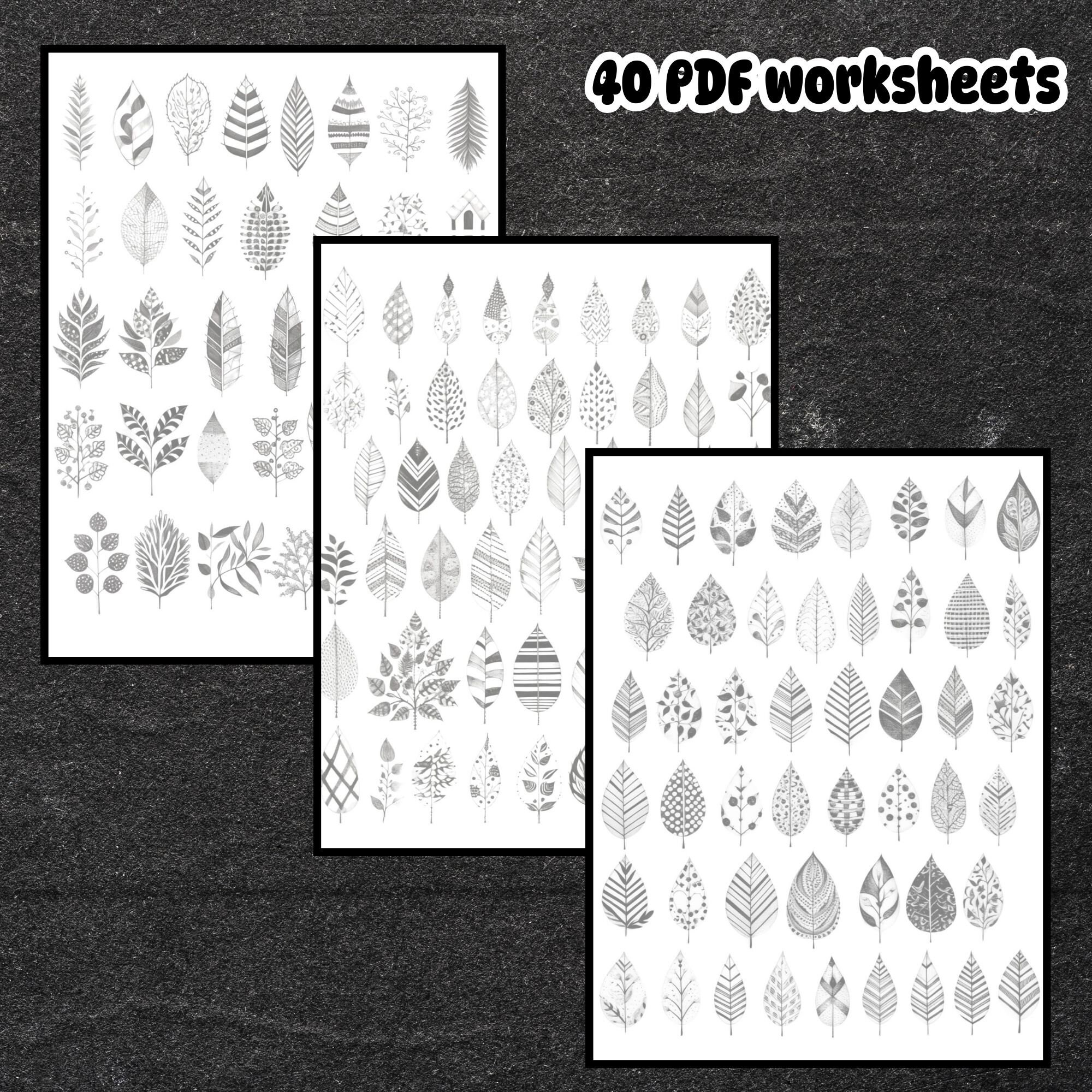 Zentangle Leaves Bundle, 2000+ Designs, Creative Artistic Practice, PNG ...
