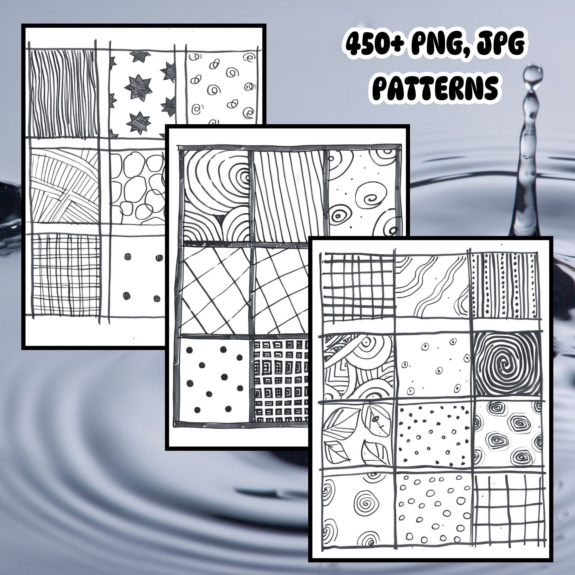 450+ Zentangle Patterns, Zentangle Practice Sheet, Easy How to Draw ...